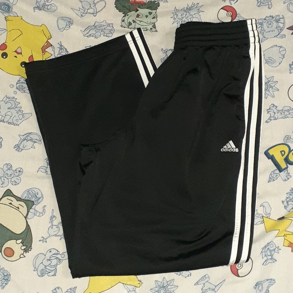 Adidas Black & 3 White Stripes Track Pants - Gem